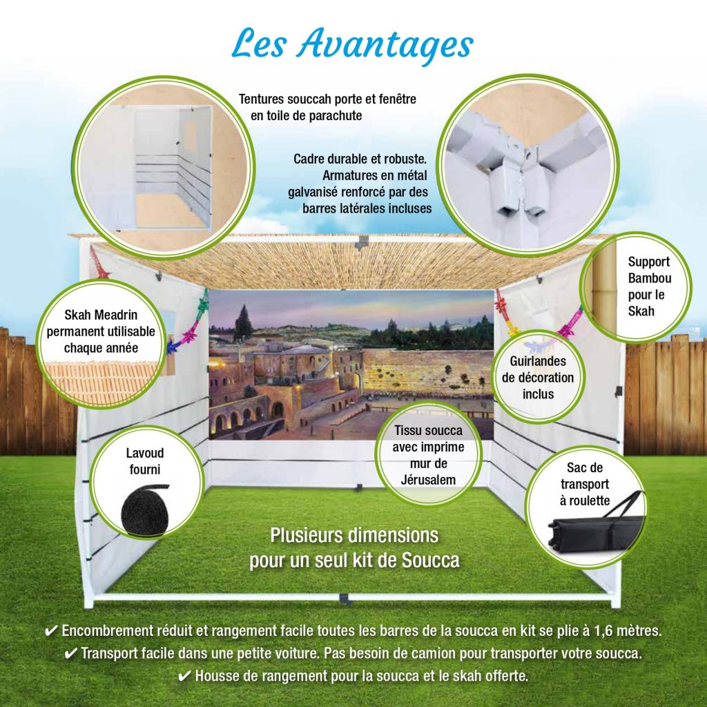 Soucca en kit Télescopique jusqu’à 3 Mètres - TEL : 06 98 13 70 00